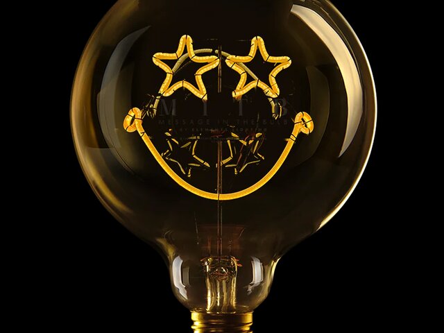 Message-in-the-bulb LED-Textglühbirne Ampoule Smiley World - Föger