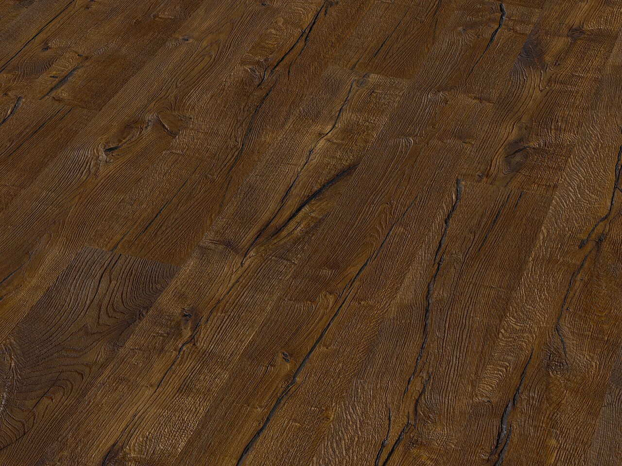 Landhausdiele Eiche / Rustikal kernrissig / dunkel geräuchert geölt ...